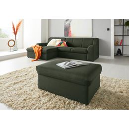DOMO collection Hocker &raquo;Topper&laquo; mit Wellenunterfederung, auf Kunststoffgleitern gr&uuml;n B/H/T: 93cm x 40cm x 69cm, Struktur fein