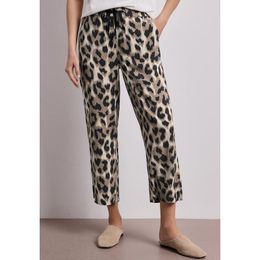 Street One Damen Street One 7/8-Hose &raquo;Style Emee&laquo; bedruckt, mit Taschen, weites Bein braun 44, L&auml;nge 26