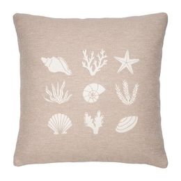 Pad Dekokissen &raquo;CORALS&laquo; made in europe beige Baumwolle, Polyester B/L: 45cm x 45cm, 1 Stk.