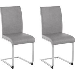 OTTO home Freischwinger &raquo;Charissa&laquo; (Set) 2 Stk.Bezug in verschiedenen Qualit&auml;ten, maximale Belastbarkeit 120 kg grau Holzwerkstoff, Metall B/H/T: 44cm