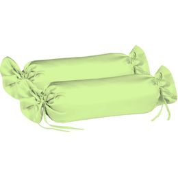 Fleuresse Kissenbez&uuml;ge &raquo;Colours&laquo; edler, b&uuml;gelfreier Interlock-Jersey aus 100% Baumwolle gr&uuml;n Interlock-Jersey, Obermaterial: 100% Baumwolle B/L: 40cm 