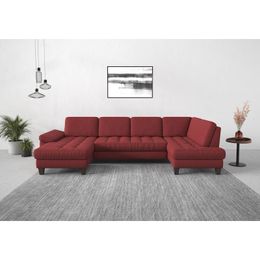 Sit & More sit&more Wohnlandschaft &raquo;Westham U-Form&laquo; wahlweise mit Schlaffunktion, Bettkasten, Sitztiefenverstellung rot 100% Polyester B/H/T: 338cm x 88cm x 