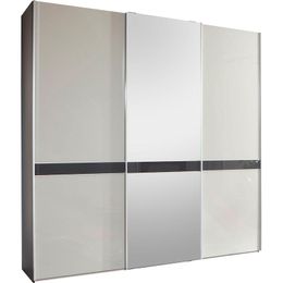 Wiemann Schwebet&uuml;renschrank &raquo;Rialto&laquo; hochwertige Glas- und Spiegelfront mit Querriegel grau B/H/T: 246,3cm x 236cm x 67cm, T&uuml;ren: 3 Stk.
