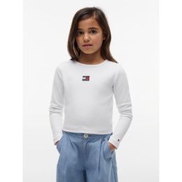 Tommy Hilfiger M&auml;dchen Langarmshirt Kinder bis 16 Jahre, mit Rundhalsausschnitt wei&szlig; 92