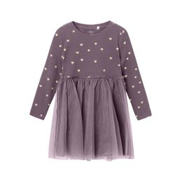 Name It Kleid 'NMFNadja' M&auml;dchen Gr&ouml;&szlig;e 92 pastellgelb / brombeer