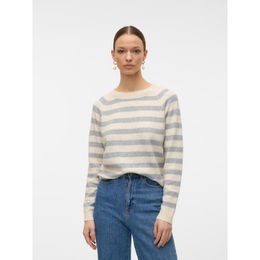V&eacute;ro Moda Vero Moda Damen Rundhalspullover &raquo;VMDOFFY LS O-NECK BLOUSE GA NOOS&laquo; Materialmix, regular fit beige M