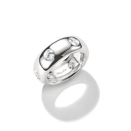 Thomas Sabo Damen Thomas Sabo Fingerring &raquo;Bold Elegance Bandring silber&laquo; mit Zirkonia (synth.) 56, Silber 925 (recycelt), 8mm