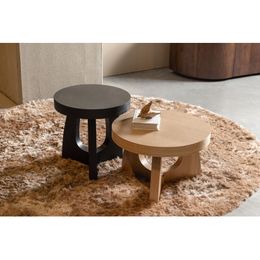 Woood Beistelltisch &raquo;Tala aus MDF mit Eschenfurnier-Deckschicht &Oslash;55x35 cm&laquo; Tragkraft 25 kg, Furnier gebeizt und schutzlackiert, gerade Maserung 