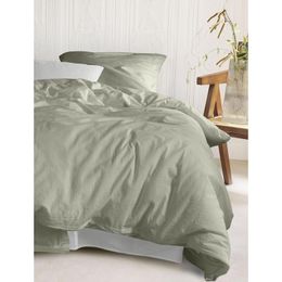 Irisette Bettw&auml;sche &raquo;Oslo 8787&laquo; 2 super soft, k&uuml;hlend und atmungsaktiv, pflegeleicht und b&uuml;gelfrei gr&uuml;n Seersucker, Obermaterial: 100% Baumwolle B/L: 135cm x 