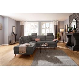 OTTO home Ecksofa &raquo;Westerland L-Form&laquo; Federkern-Polsterung, wahlweise mit Schlaffunktion, Bettkasten grau 98% Polyester 2% Polyamid B/H/T: 238cm x 