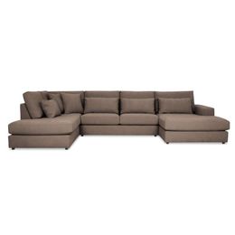 OTTO home Wohnlandschaft &raquo;Nivette, weiches Chenille&laquo; Breite 386 cm, U-Form, bodentief, 6 Zierkissen inkl. 100% polyester B/H/T: 386cm x 93cm x 220cm, 