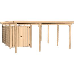 Weka Einzelcarport &raquo;607 Gr.1&laquo; Massivholz 270 cm braun inkl. Ger&auml;teraum braun B/H/T: 215cm x