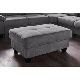 OTTO home Hocker &raquo;Cornwall&laquo; grau B/H/T: 104cm x 45cm x 72cm, Luxus-Microfaser weich