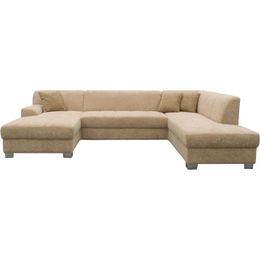 OTTO home Wohnlandschaft &raquo;Lolland 296 x 195 cm, modern, mit Steppungen, gem&uuml;tlich&laquo; mit Schlaffunktion, U-Form, aus Pet Friendly Bezug beige 100% 