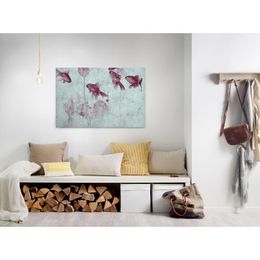 A.S. Cr&eacute;ation Leinwandbild &raquo;pond&laquo; Kunst Tiere 1 Stk. tlg. Keilrahmen Bild Fische Asiatisch Koi Leinwand-Bild Wohnzimmer modern bunt Holz, Stahl B/H/T: 90cm x 60cm, 