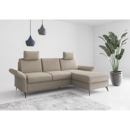OTTO home Ecksofa &raquo;Rochelle&laquo; wahlweise mit Schlaffunktion, Bettkasten und Armteilverstellung grau 95% Polyester 5% Polyamid B/H/T: 251cm x 93cm x 