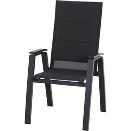 siena GARDEN Gartensessel &raquo;MILANO Stapelsessel&laquo; Gestell aus Aluminium matt anthrazit, Bezug padded dunkelgrau B/H/T: 59cm x 105cm x 59,5cm