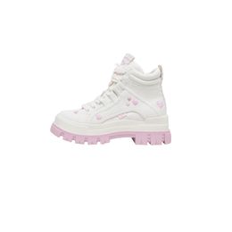 BUFFALO Lace-Up Ankle Boots 'Aspha' female size 41 Light pink / White