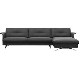 FLEXLUX Ecksofa &raquo;Glow, super bequem durch hochwertigem Sitzaufbau mit Federkern, L-Form&laquo; Modernes skandinavisches Design schwarz 100% Echteder B/H/T: 