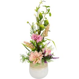 I.GE.A. Kunstblume &raquo;Gesteck aus Hortensien und Dahlien&laquo; rosa Polyester B/H/L: 20cm x 47cm x 20cm, 1 Stk.