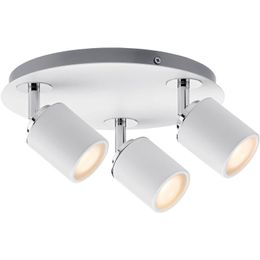 Paulmann LED Deckenleuchte GU10 1 Stk. GU10, 3er-Spot Gu10 Wei&szlig;/Chrom Tube ohne Leuchtmittel, max. 10W wei&szlig; 3, &Oslash; 25cm H: 9,4cm, 1 Stk.