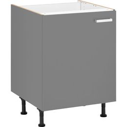 Optifit Sp&uuml;lenschrank &raquo;Parma&laquo; Breite 60 cm grau Holzwerkstoff basaltgrau, B/H/T: 60cm x 87cm x 58,4cm, T&uuml;ren: 1 Stk., Komplettausf&uuml;hrung