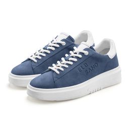 ELBSAND Damen Sneaker &raquo;Schn&uuml;rschuh, Turnschuh, Schn&uuml;rhalbschuh, Freizeitschuh, Ledersneaker&laquo; aus Leder mit modischer Plateausohle blau 36