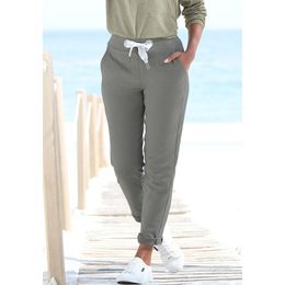 ELBSAND Damen Sweathose &raquo;Brinja&laquo; mit Taschen und breiten Kordeln, Jogginghose, l&auml;ssige Passform gr&uuml;n M (38), N-Gr