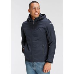 Icepeak Herren Softshelljacke &raquo;BRIMFIELD&laquo; mit Kapuze winddicht, wasserabweisend, mit abnehmbarer Kapuze, atmungsaktiv blau 50