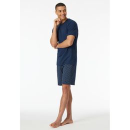 Schiesser Herren Shorty &raquo;Casual Essentials&laquo; 2 tlg. mit V-Ausschnitt blau 50