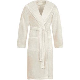 Vossen Unisex-Bademantel &raquo;Lynn&laquo; 1 Stk. f&uuml;r Damen & Herren, mit Kapuze, aus Microfaser wei&szlig; Wirkvelours XL L: 120cm