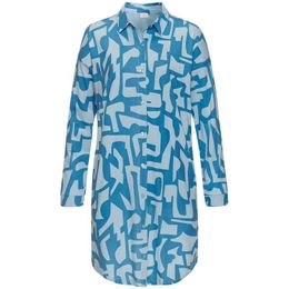 s.Oliver Damen s.Oliver Nachthemd Seitennahttaschen mit grafischem Print blau 36/38, N-Gr