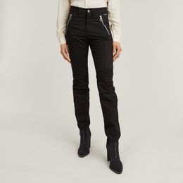 G-Star Raw G-Star Damen G-STAR Bikerhose &raquo;Biker Skinny Cargo&laquo; mit kontrastfarbenen Rei&szlig;verschl&uuml;ssen schwarz 26, L&auml;nge 30
