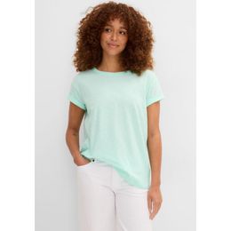 bonprix Damen bonprix T-Shirt &raquo;Boxy-Shirt&laquo; 1 lockere, figurumspielende Passform, Kurzarm, Rundhalsausschnitt gr&uuml;n 32/34 (XS)