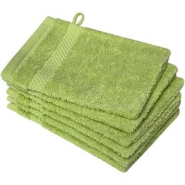 Dyckhoff Waschhandschuh &raquo;Planet&laquo; 450 g/m&sup2;, aus reiner Baumwolle, trocknergeeignet gr&uuml;n Walkfrottier B/L: 16cm x 21cm