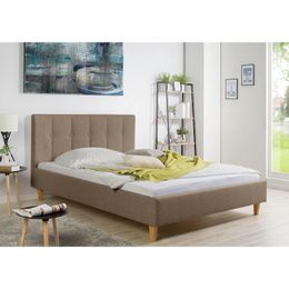 Maintal Polsterbett &raquo;Leesburg&laquo; Bettseiten zerlegt, ohne Bettkasten braun Liegefl&auml;che L&auml;nge B: 200cm x 140cm, Struktur (100% Polyester) ohne Lattenrost/ohne 