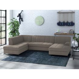 Home Affaire Wohnlandschaft &raquo;Balme, moderne Formensprache, zeitloses Design, U-Form&laquo; Inkl. Zierkissen, wahlweise mit Bettfunktion grau 100% Polyester 