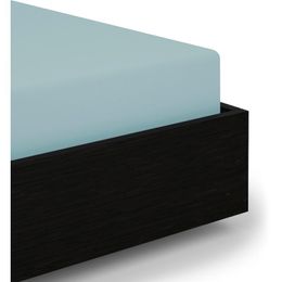 Spannbettlaken &raquo;Elementi&laquo; Laken aus 100% Baumwolle, hochwertiges Mako-Satin, Betttuch ab 90x200 blau Mako-Satin, Obermaterial: 100% Baumwolle B/L: 