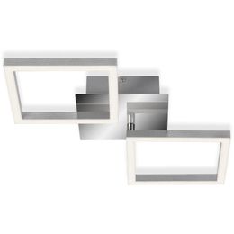 Briloner Leuchten LED Deckenleuchte &raquo;3207018 FRAME&laquo; LED-Board Warmwei&szlig; Deckenlampe, 47x22,6x7,3cm, Chrom-Alu, 5,5W, Wohnzimmer, Schlafzimmer schwarz Einheitsgr&ouml;&szlig;e