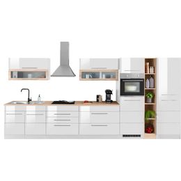 KOCHSTATION K&uuml;chenzeile &raquo;KS-Wien&laquo; Breite 430 cm, wahlweise mit E-Ger&auml;ten und Induktion wei&szlig; B/H/T: 430cm x 60cm,mit Induktion