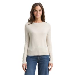 Tom Tailor Damen Tom Tailor Rundhalspullover mit Knopf-Details M