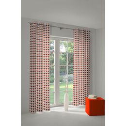 Adam Vorhang &raquo;Circles&laquo; &Ouml;sen 1 Stk. tlg. aus 100% Bio-Baumwolle orange Jacquard, Baumwolle (Bio-Baumwolle) 145cm, &Ouml;sen, 145cm