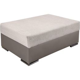 Collection AB Hocker &raquo;John, B: 100 cm&laquo; optional Federkernpolsterung beige 100%Polyester B/H/T: 100cm x 40cm x 70cm, Cord Kunstleder SOFTLUX , ohne 
