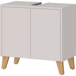 Germania Waschbeckenunterschrank &raquo;GW-Arnea&laquo; beige Holzwerkstoff Kaschmir, B/H/T: 60cm x 59cm x 34cm, T&uuml;ren: 2 Stk.