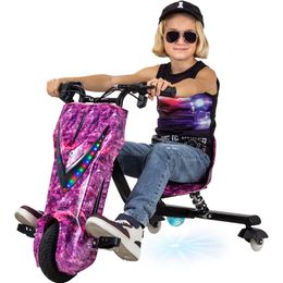 Actionbikes Motors Elektro-Drift-Trike f&uuml;r Kinder, Drift-Scooter 2.0, bis zu 15km/h, drosselbar, Hupe, LED-Driftrollen (Space Purple)