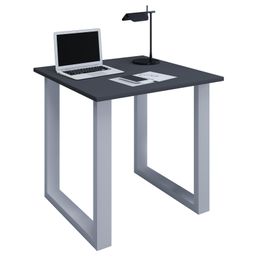 Vcm Holz Schreibtisch H. 76 x B. 80 x T. 80 cm Computertisch schlicht F&uuml;&szlig;e aus hochwertigem Metall Arbeitstisch B&uuml;rom&ouml;bel - Lona U