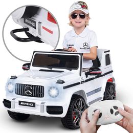 Actionbikes Motors Kinder-Elektroauto Mercedes AMG G63 W464, Bremsautomatik, 3-5 km/h, Soft-Start, LED, Fernbedienung (Wei&szlig;)