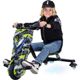 Actionbikes Motors Elektro-Drift-Trike f&uuml;r Kinder, Drift-Scooter 2.0, bis zu 15km/h, drosselbar, Hupe, LED-Driftrollen (Gr&uuml;n Polo)