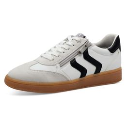 Marco Tozzi Damen Marco Tozzi Plateausneaker , Freizeitschuh, Halbschuh, Schn&uuml;rschuh mit Kontrastbesatz schwarz-wei&szlig; 37