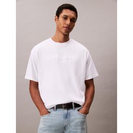 Calvin Klein Herren T-Shirt &raquo;A - Rel Fashion Logo Tee&laquo; Mit Rundhalsausschnitt wei&szlig; XXL